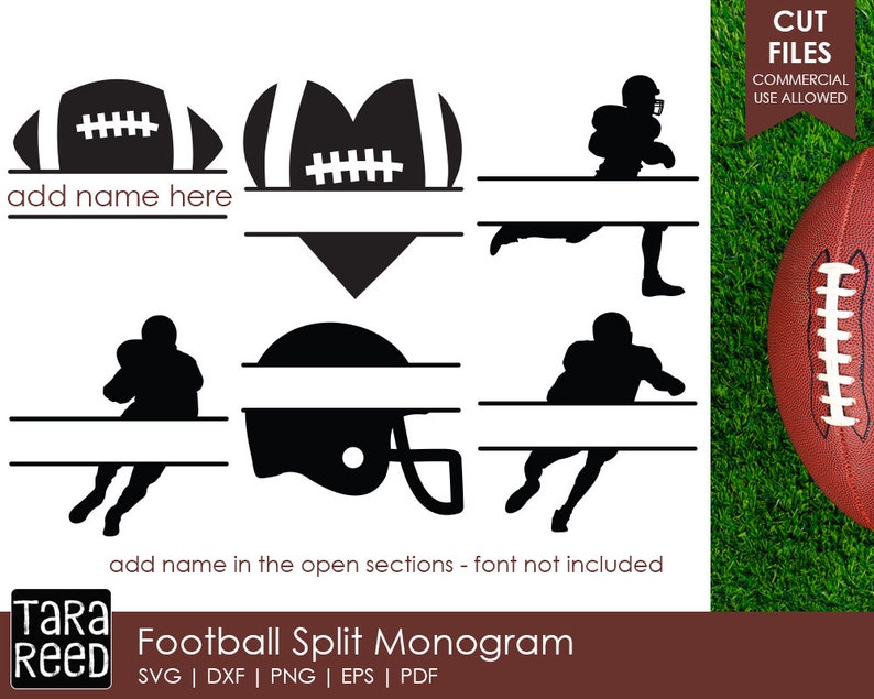 Football Split Monogram - Football SVG and Cut Files for Cra | Inspire ...