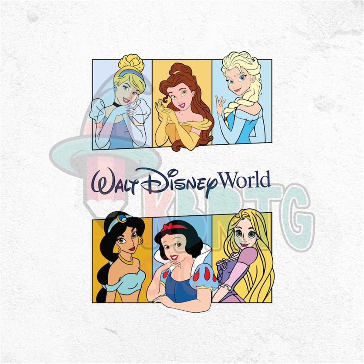 Retro Princess Movie Characters PNG, Snow White, Rapunzel, B - Inspire ...