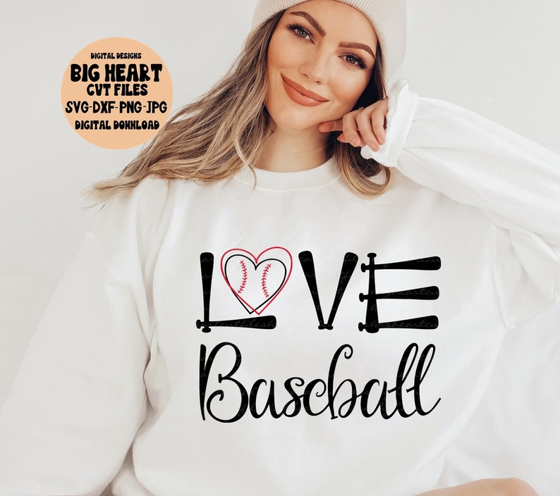 Baseball Svg, Png, Jpg, Dxf, Baseball Heart Svg, Love Baseba | Inspire ...