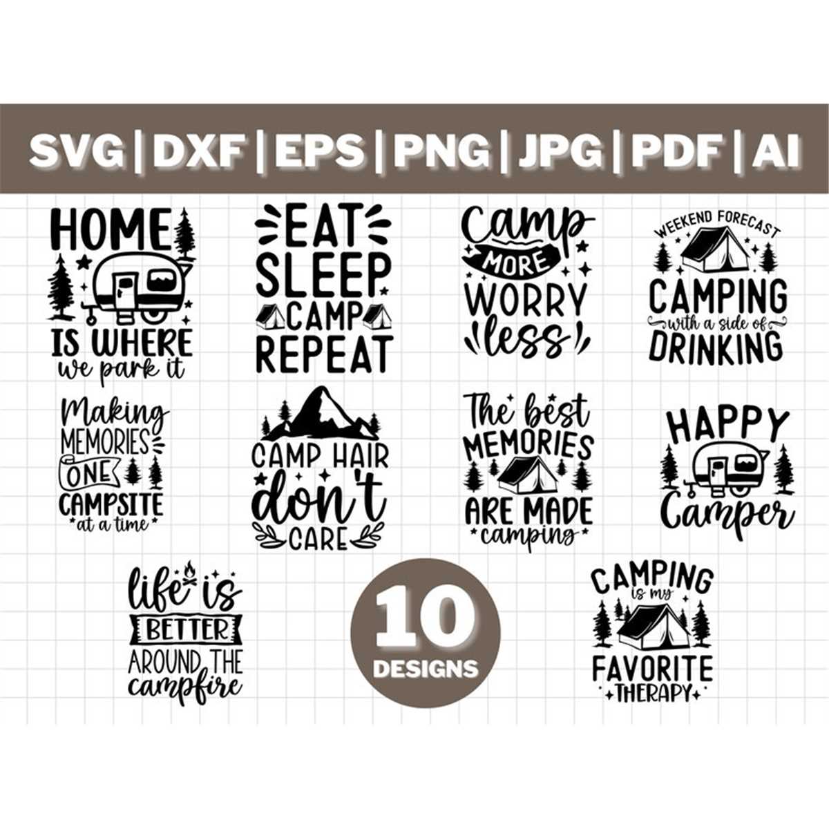 Camping SVG Bundle, Camping svg, Camp SVG, Cut File, Silhoue - Inspire ...