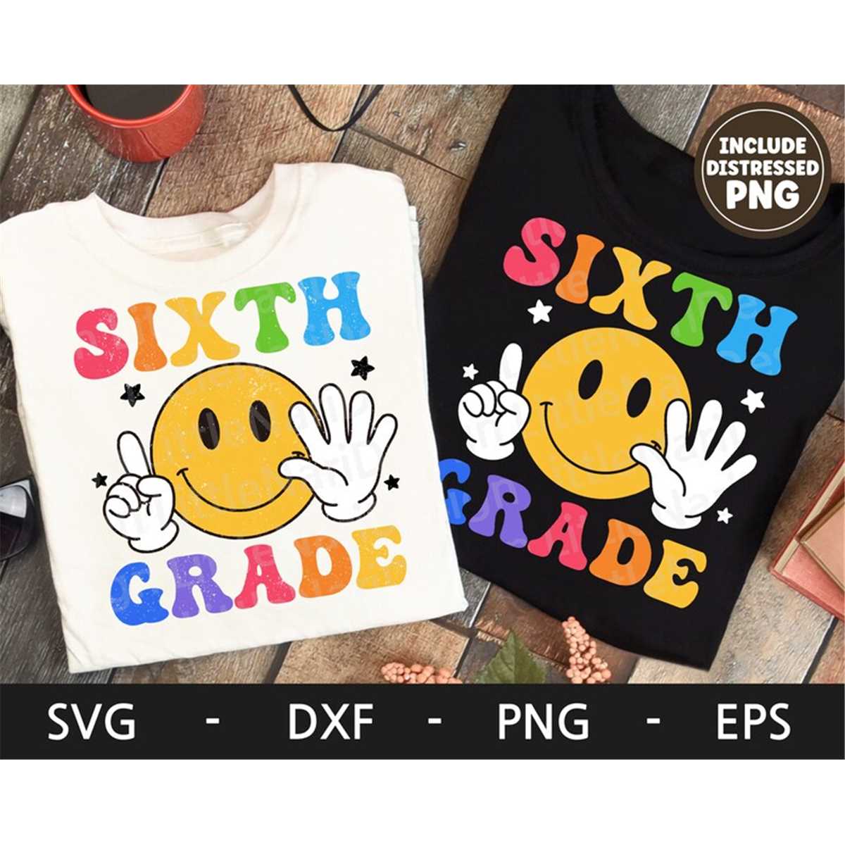 Sixth Grade svg, Back To School svg, Retro Smiley Face svg, - Inspire ...