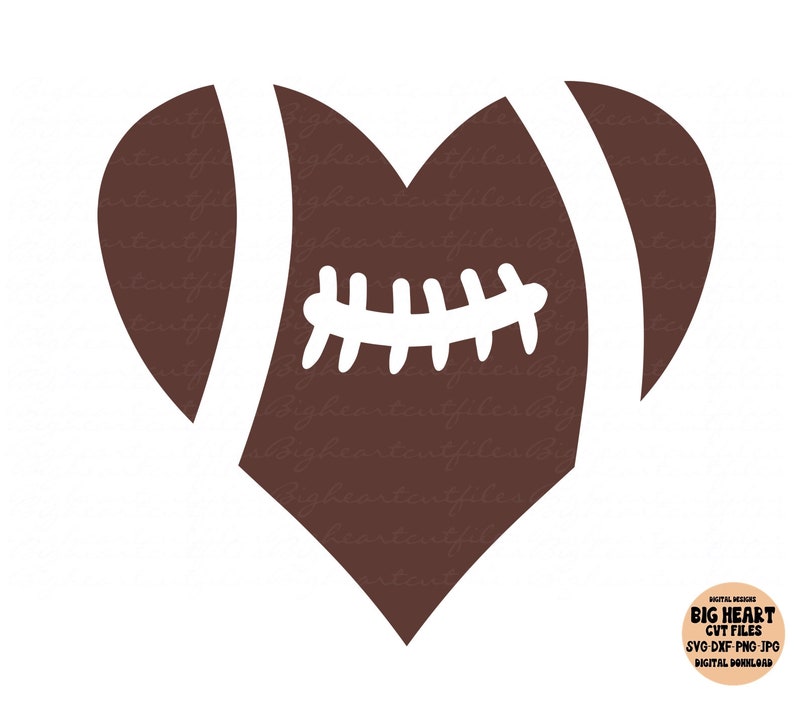 Football Heart Svg, Png, Jpg, Dxf, Football Svg, Football Cu - Inspire ...