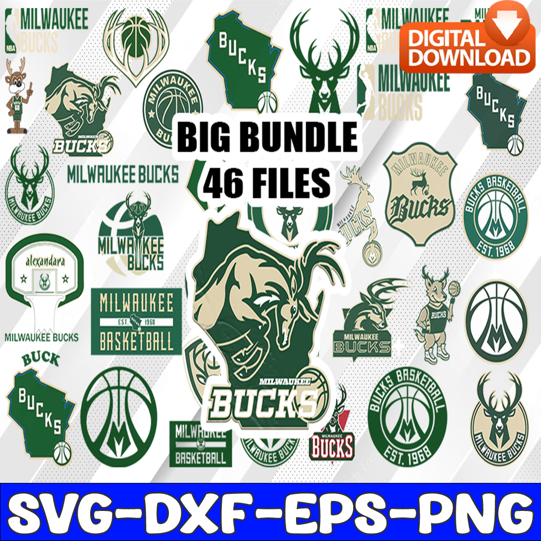 Bundle 46 Files Milwaukee Bucks Basketball Team SVG, Milwauk - Inspire ...