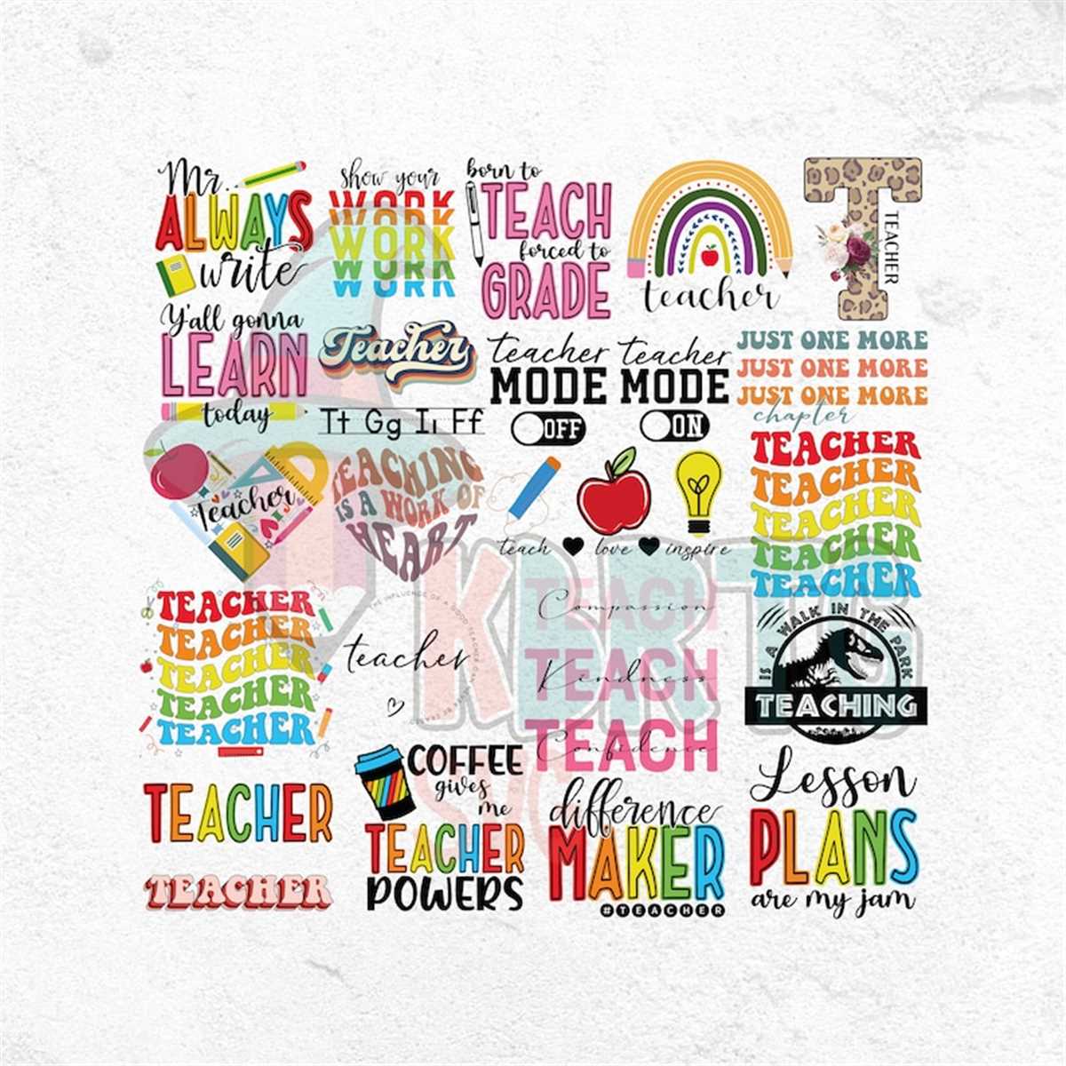 Back to School BTS Teacher PNG Bundle, Teach, Work, Learn, P | Inspire ...