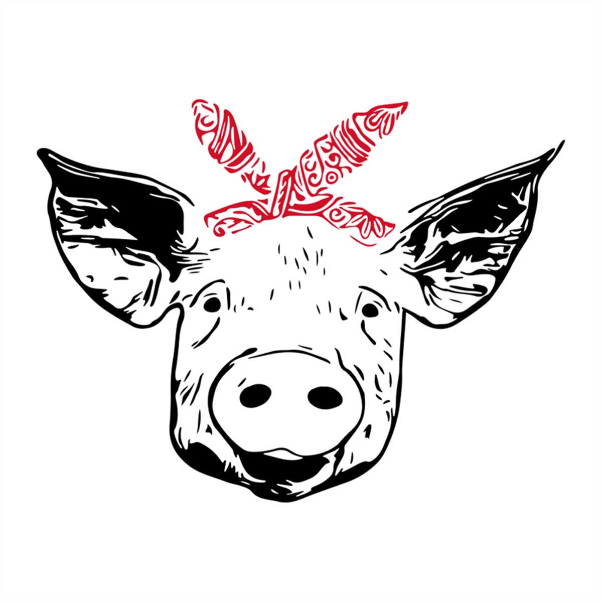 Pig Svg, Bandana Svg, Farm Animal, Piglet, Country, DXF PNG | Inspire ...