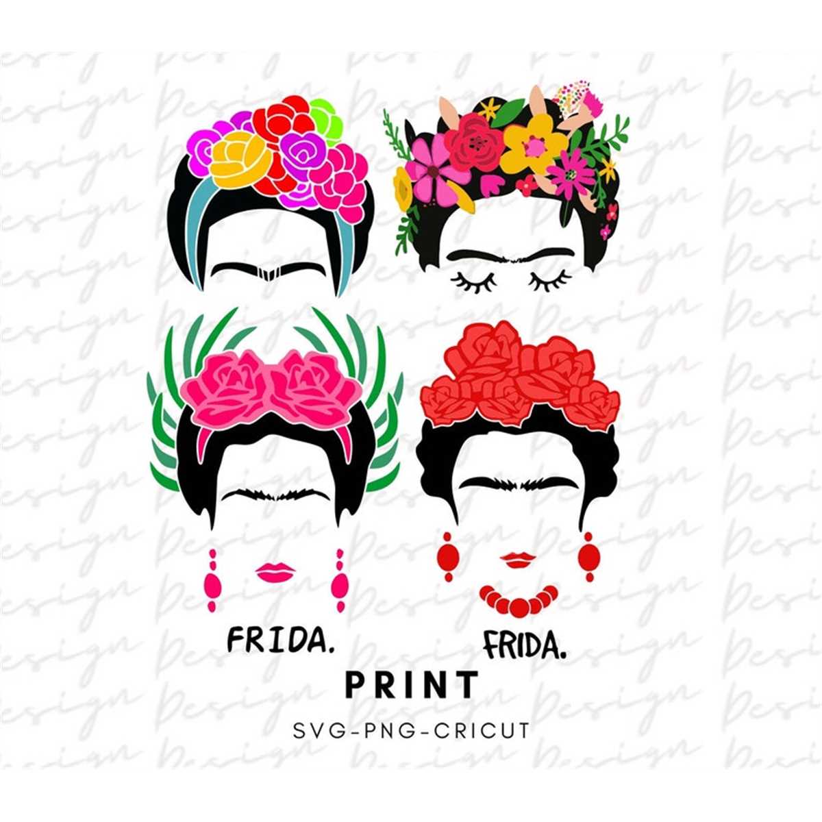 Frida Kahlo SVG Sticker Print PNG | Decal | High Quality | | Inspire Uplift