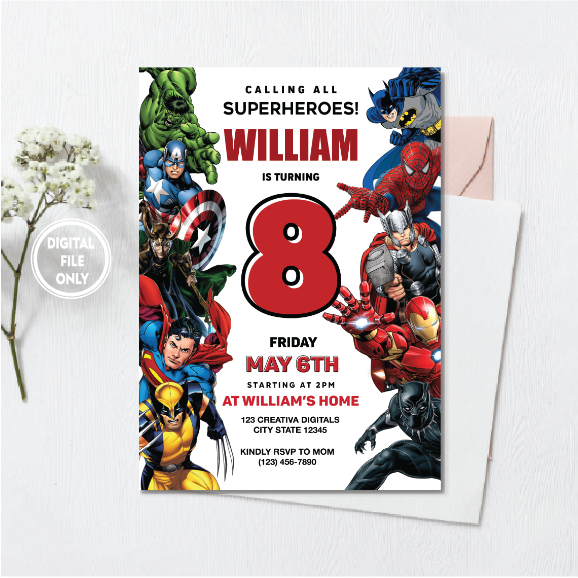 Marvel Birthday Invitation Template Free Printable Party Invitations