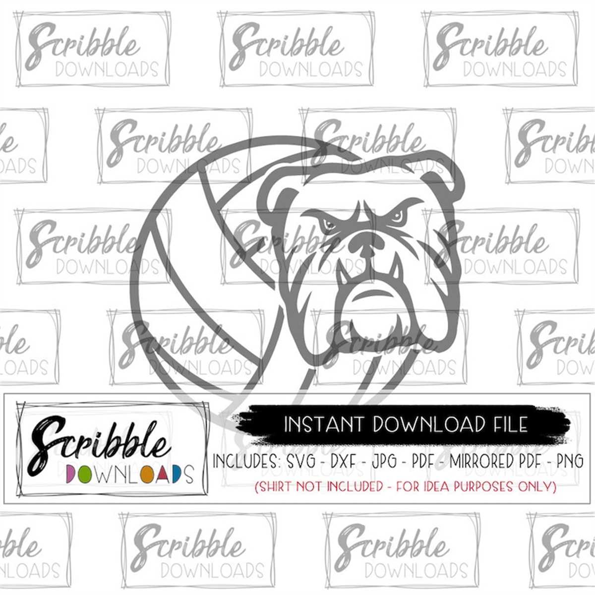 Volleyball svg BULLDOG svg dxf mascot school Instant Downloa - Inspire Uplift
