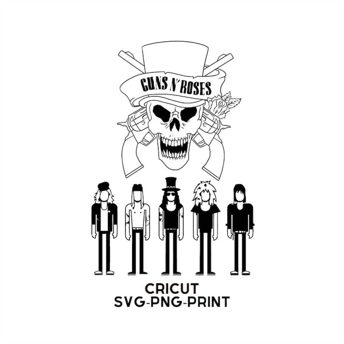 Guns And Roses SVG Cricut PRINT Sticker | Decal | High Quali | Inspire ...