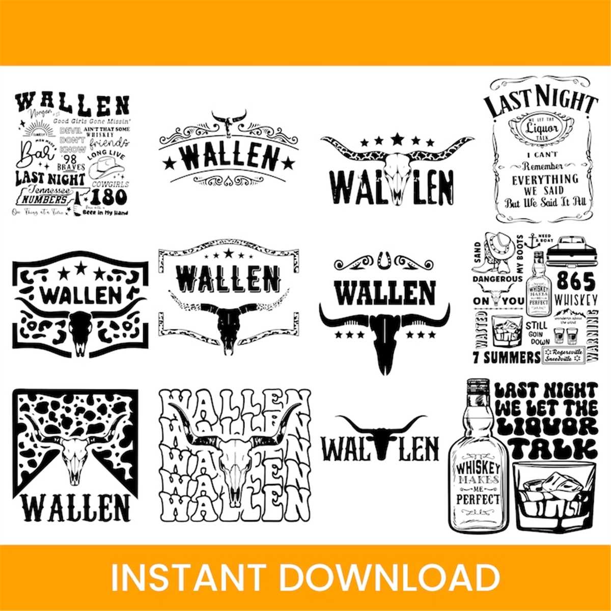 Bundle Retro Wallen Bull Skull Wallen Bundle Svg, Wallen Bul | Inspire ...