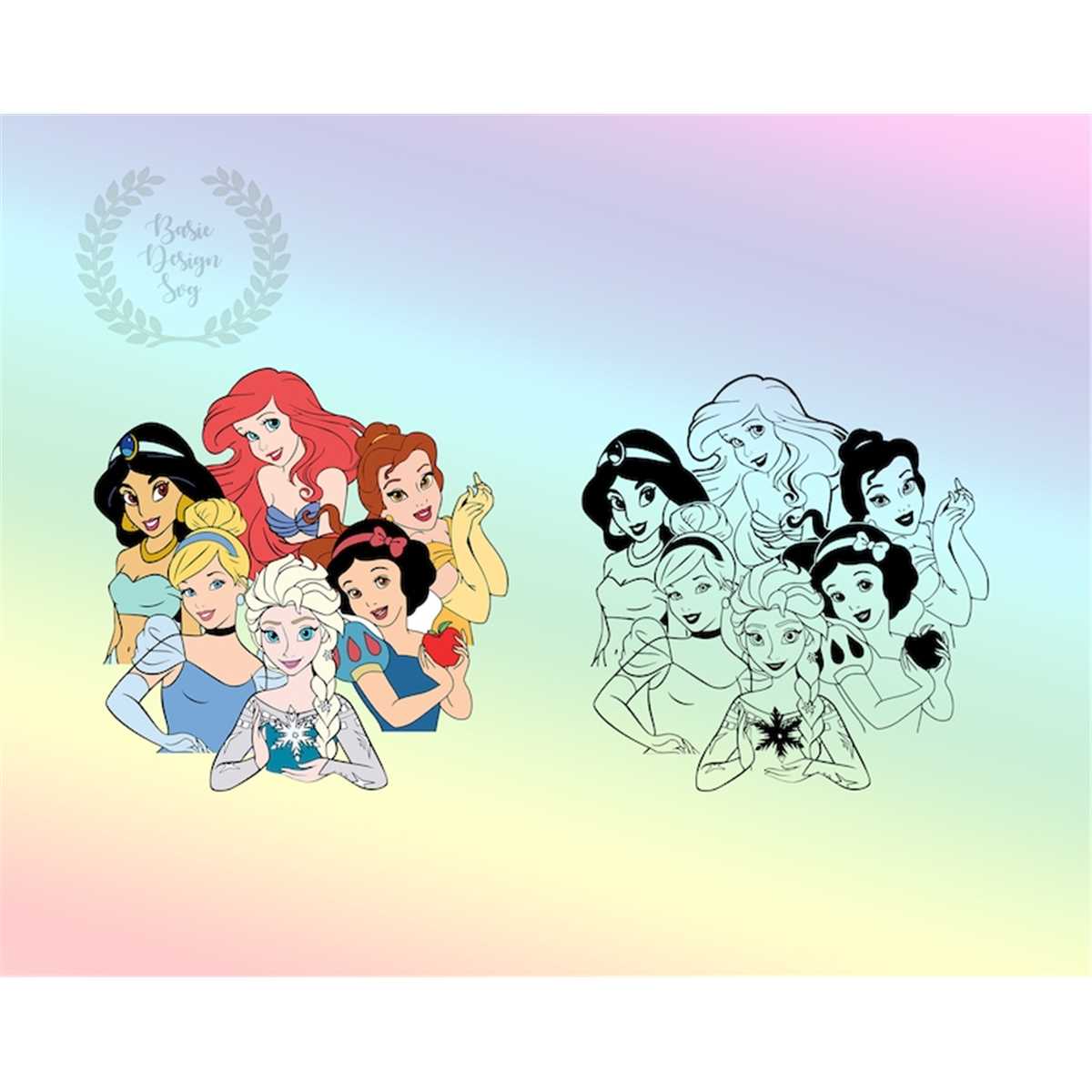 All Princesses Svg Png, Princess Design Svg, Cricut, Instant - Inspire ...