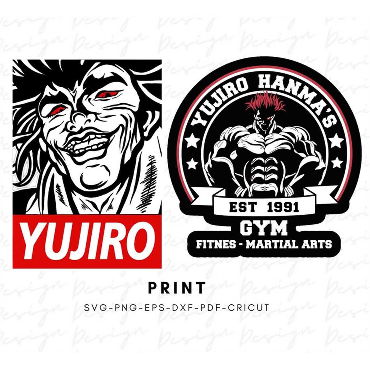 Yujiro Hanma Anime SVG Sticker Print PNG | Decal | High Qua | Inspire ...