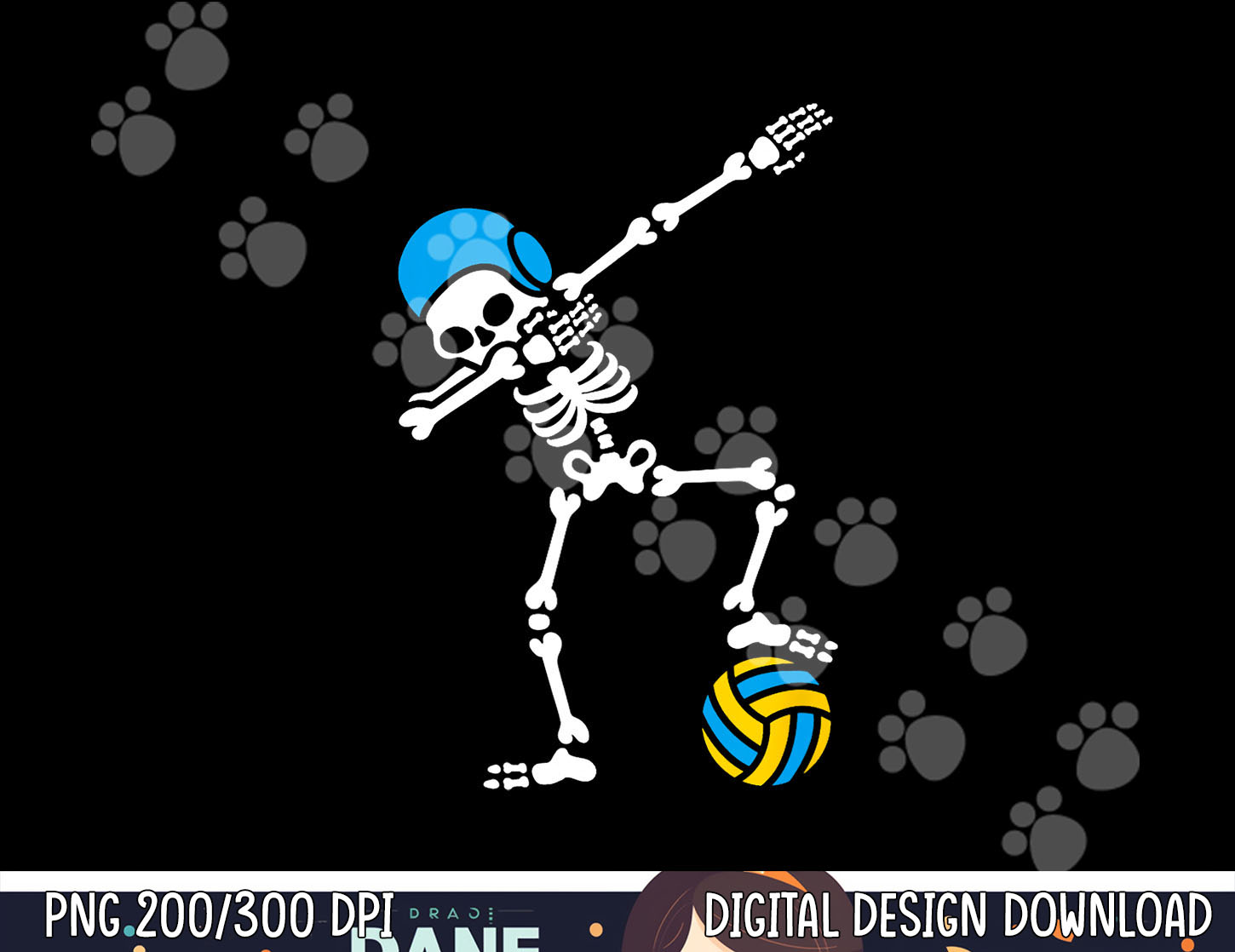 Funny Dab dabbing skeleton Water polo Halloween swim png,sub - Inspire ...