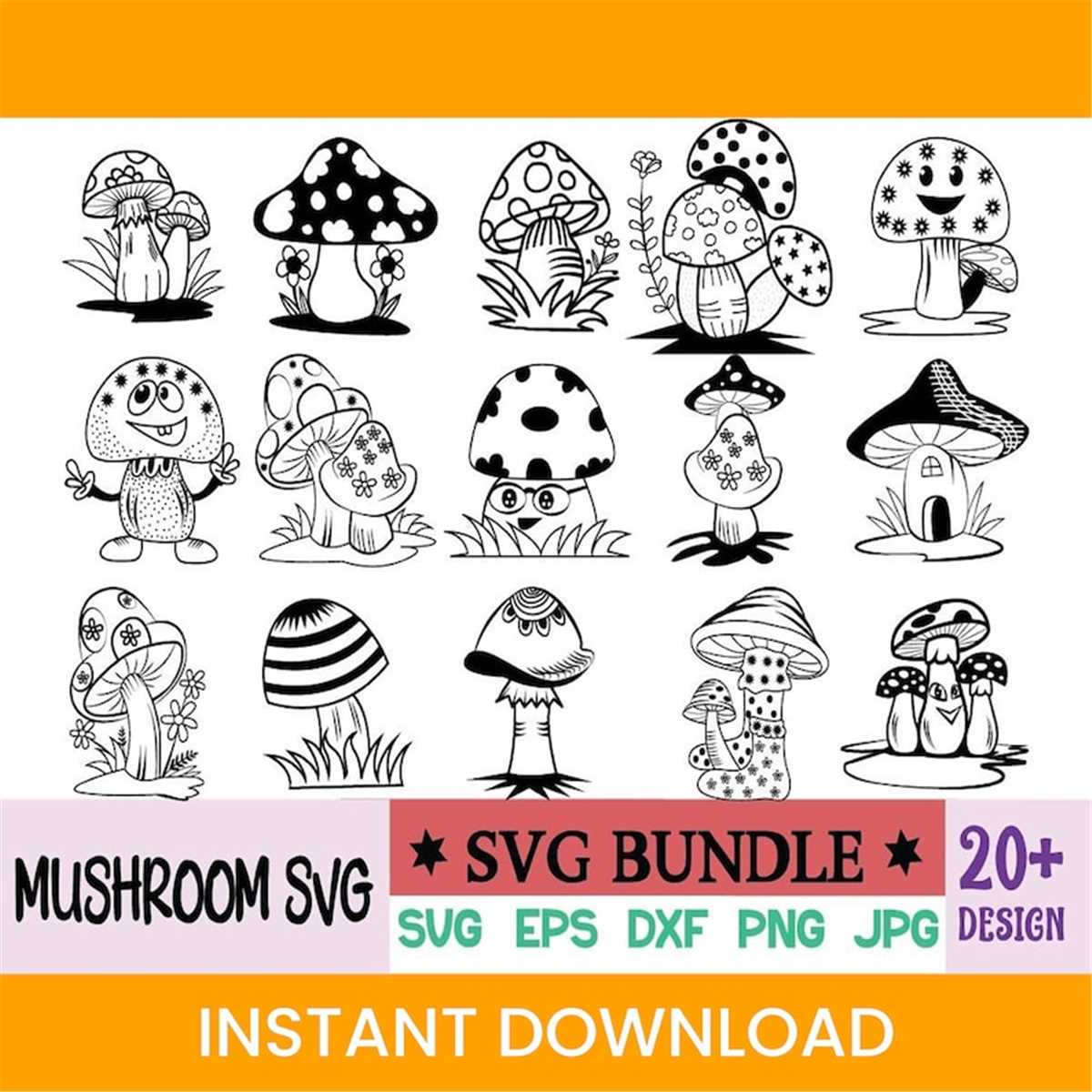 Mushroom svg, mushroom svg bundle, mushroom clipart, fungus | Inspire ...