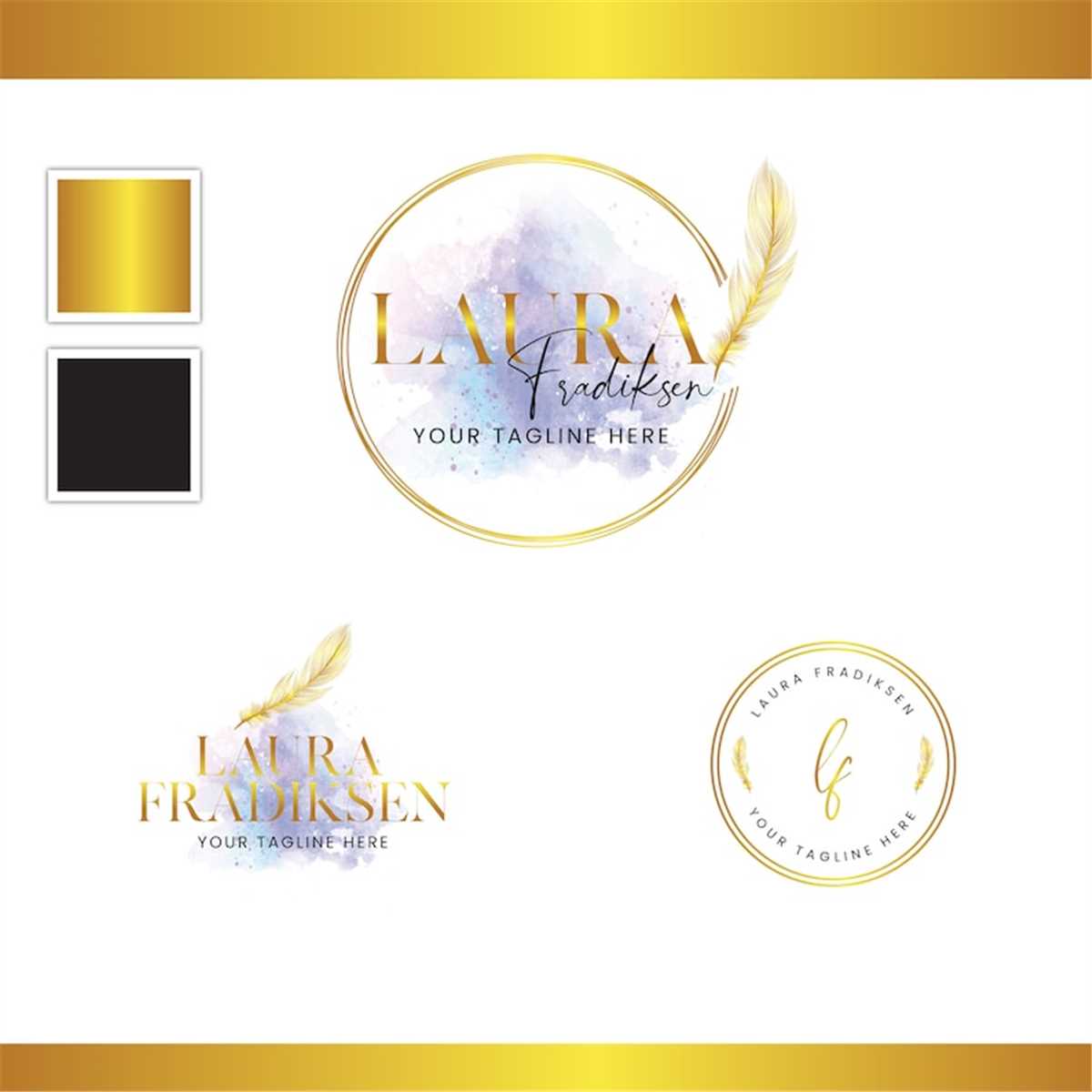 Beautiful multicolored feather logo design, signing agent lo | Inspire ...