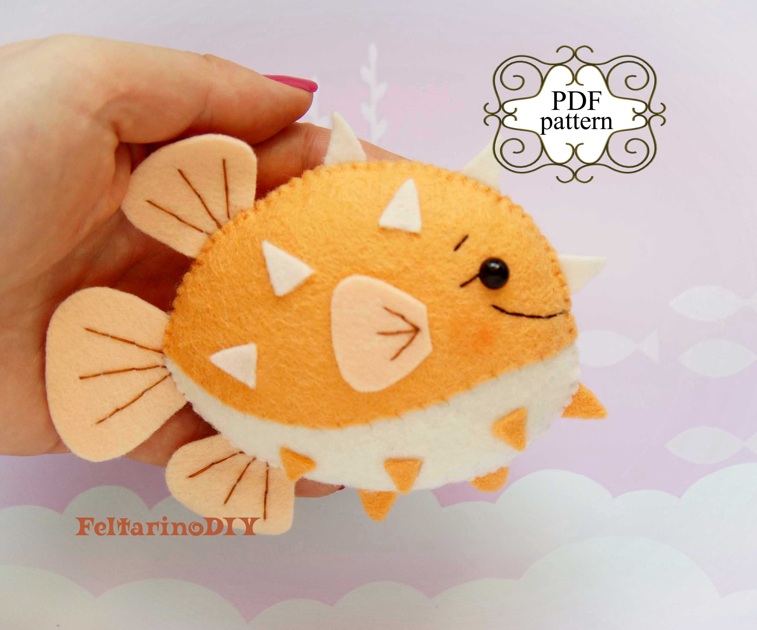 Puffer fish pattern, Felt fish pattern, Felt toy patterns, F | Inspire Uplift