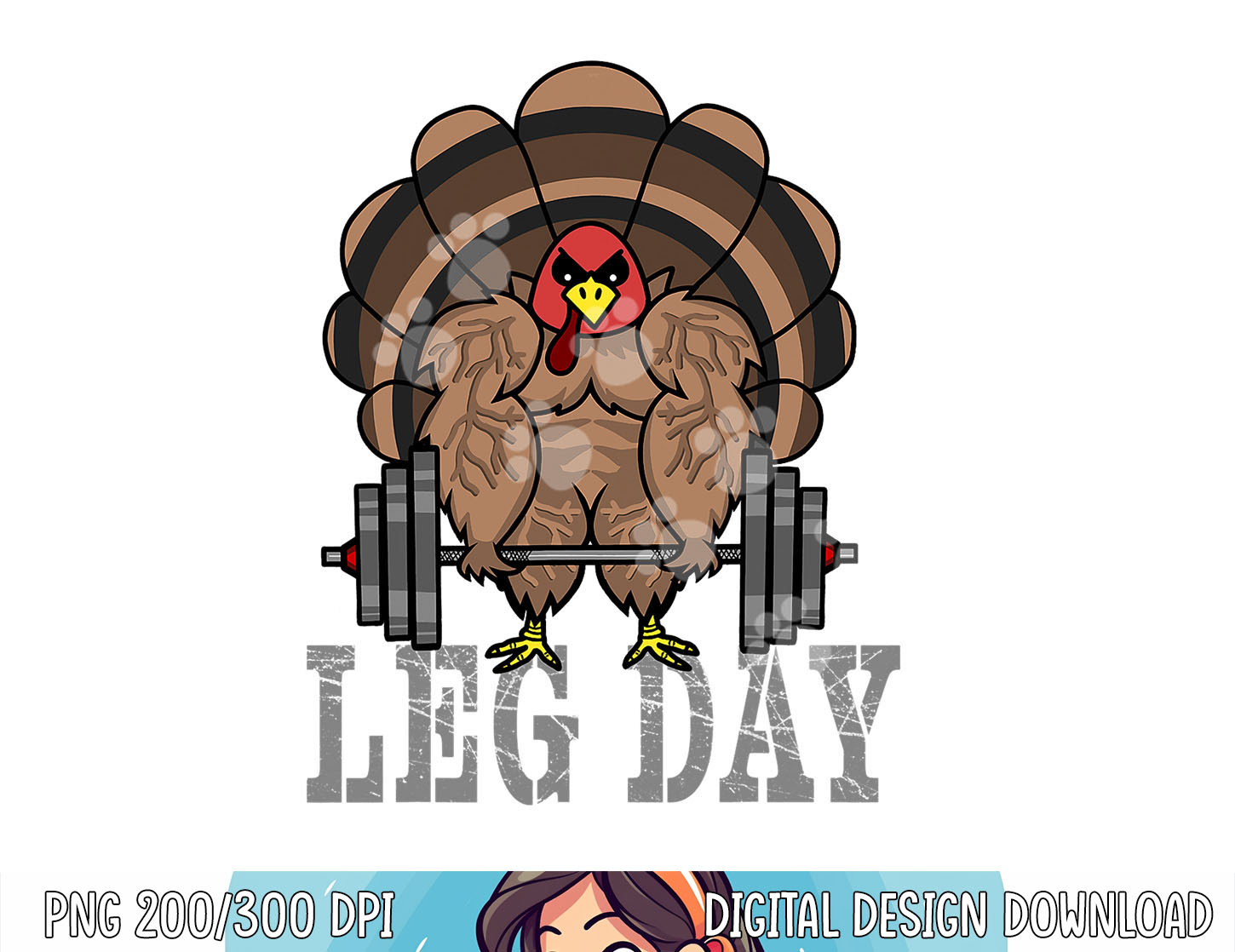 Funny Deadlifting Turkey Thanksgiving Leg Day Deadlift png, - Inspire ...