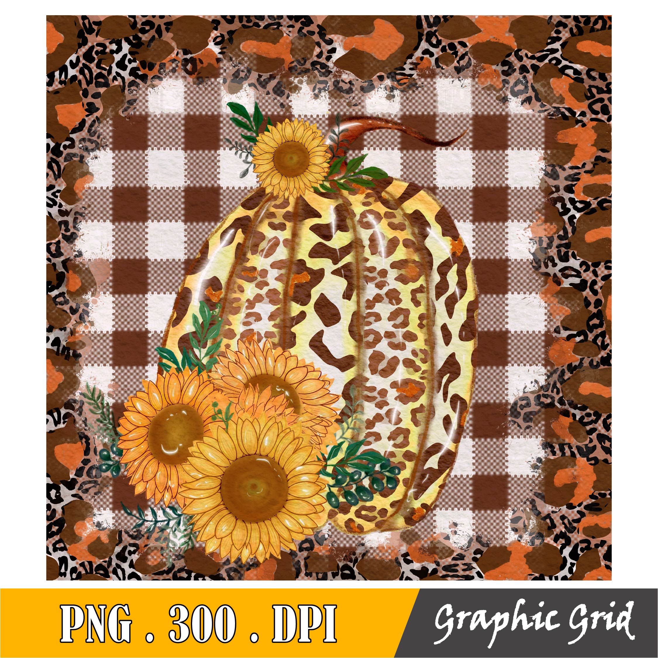 Pumpkin Leopard Sublimation Png, Pumpkin Sunflower Leopard P | Inspire ...