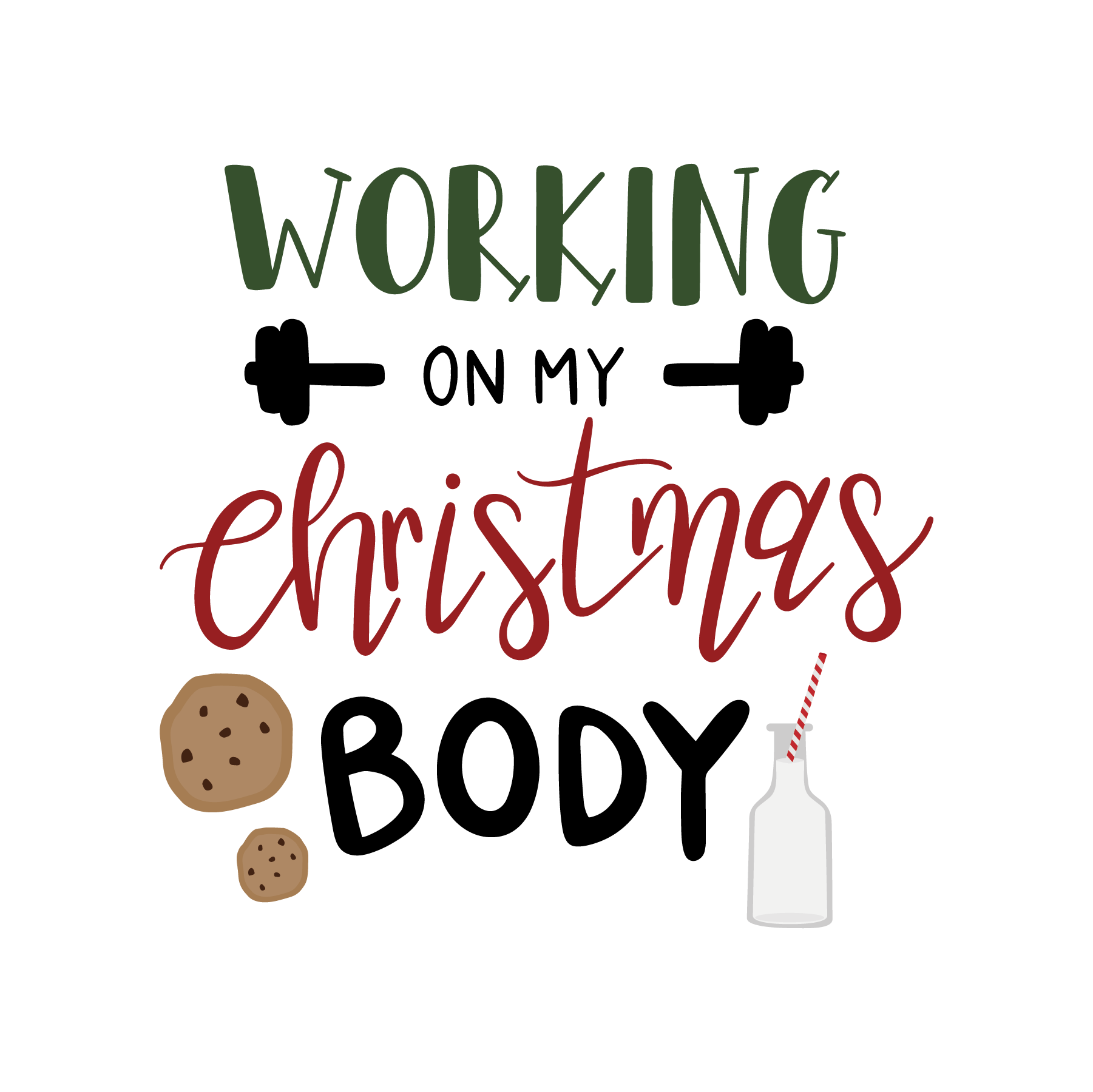 Working On My Christmas Body Svg, Merry Christmas Svg, Chris | Inspire ...