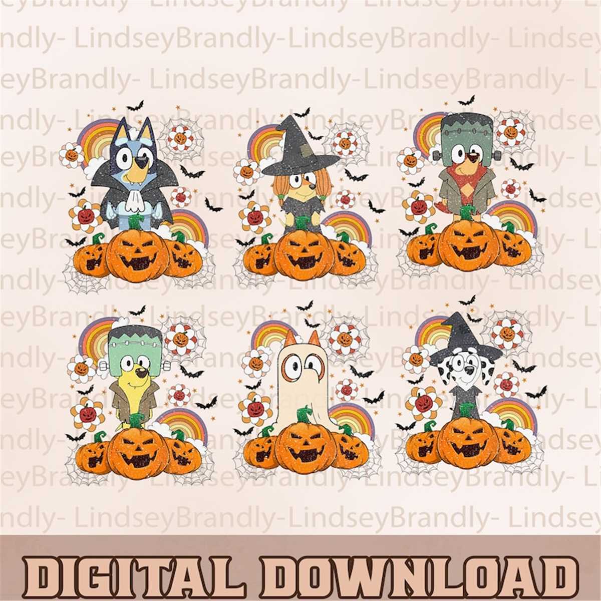 Bundle Bluey Halloween Png, Bluey And Friends Halloween Png, - Inspire ...