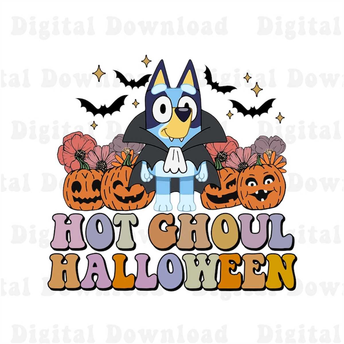 Bluey Hot Ghoul Halloween Png, Bluey Vampire Png, Bluey Bing - Inspire ...