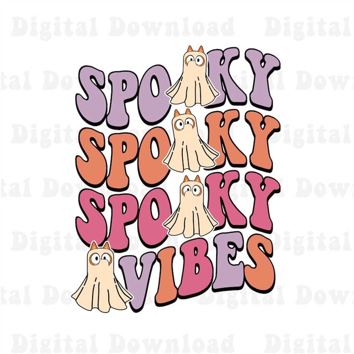 Bluey Spooky Vibes Png, Bluey Ghost Png, Bluey Funny Hallowe - Inspire ...