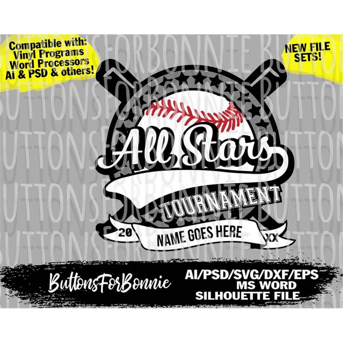 All Stars Tournament, svg, baseball svg, all stars svg, all | Inspire ...