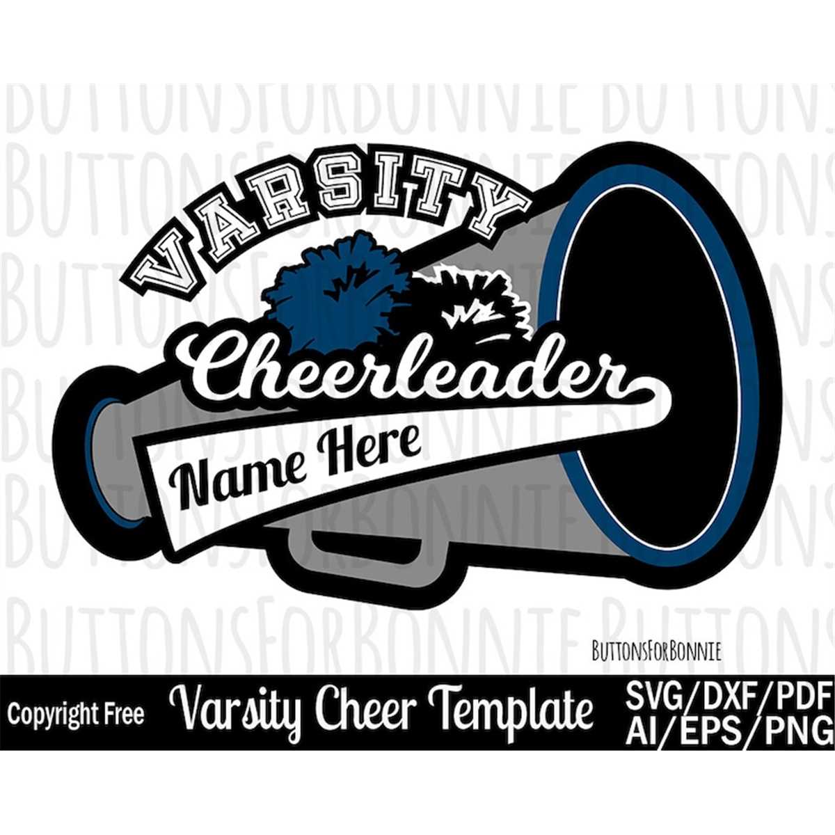 Varsity cheerleader svg, cheer svg, template, cheer mom, che | Inspire ...