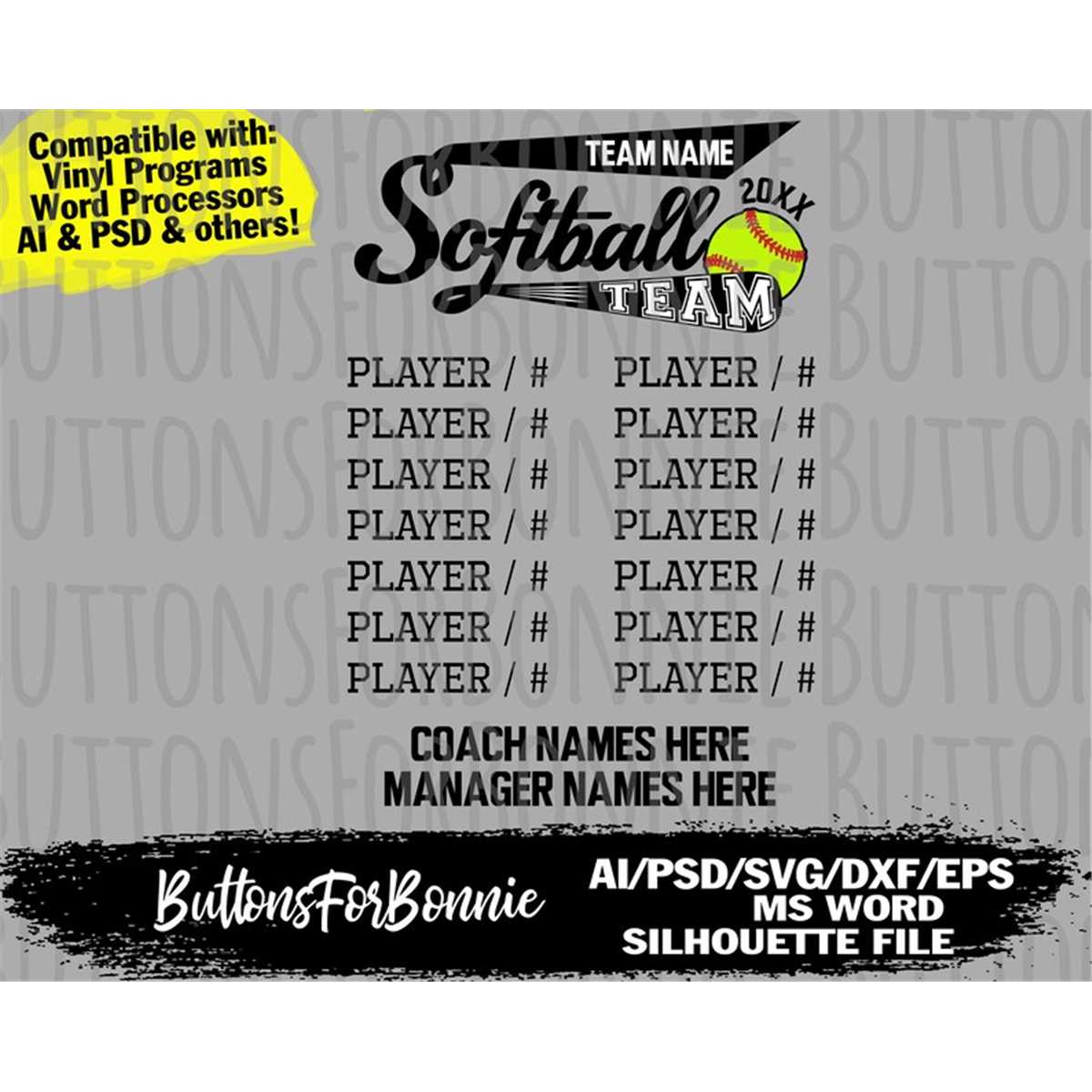 Softball Svg, softball vector, softball emblem, softball tea | Inspire ...