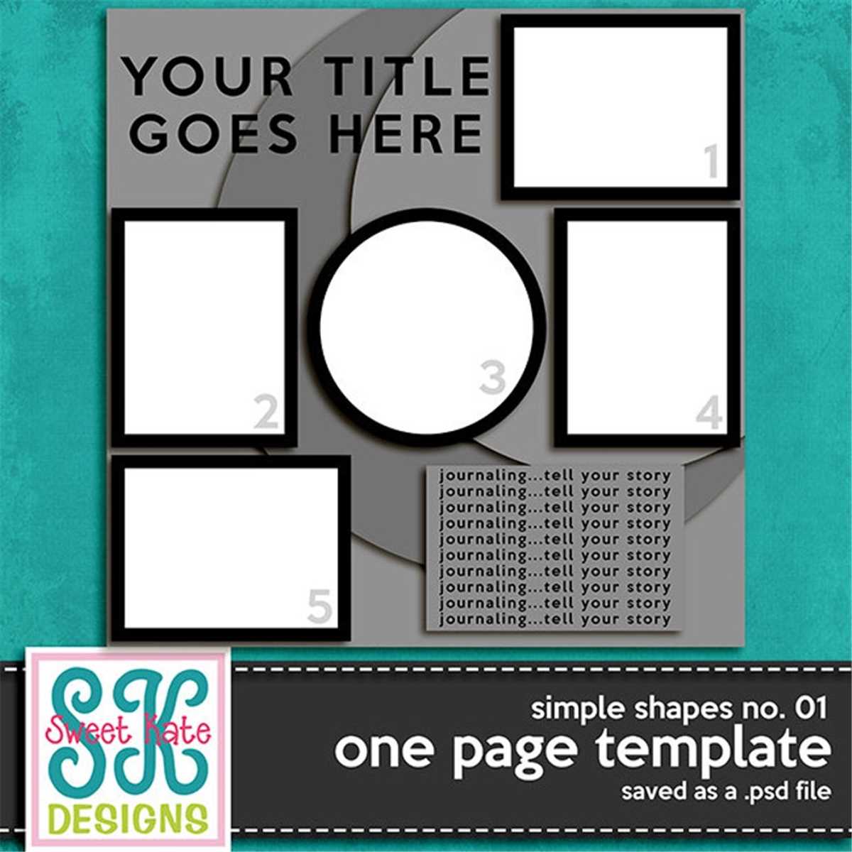 One Page Template Simple Shapes No. 01 Digital Scrapbooking | Inspire ...