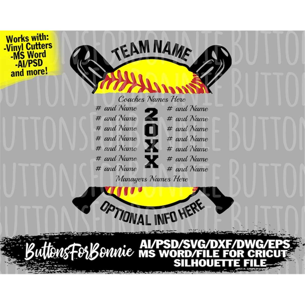 Softball svg, template, champion svg, all star svg, all star - Inspire ...