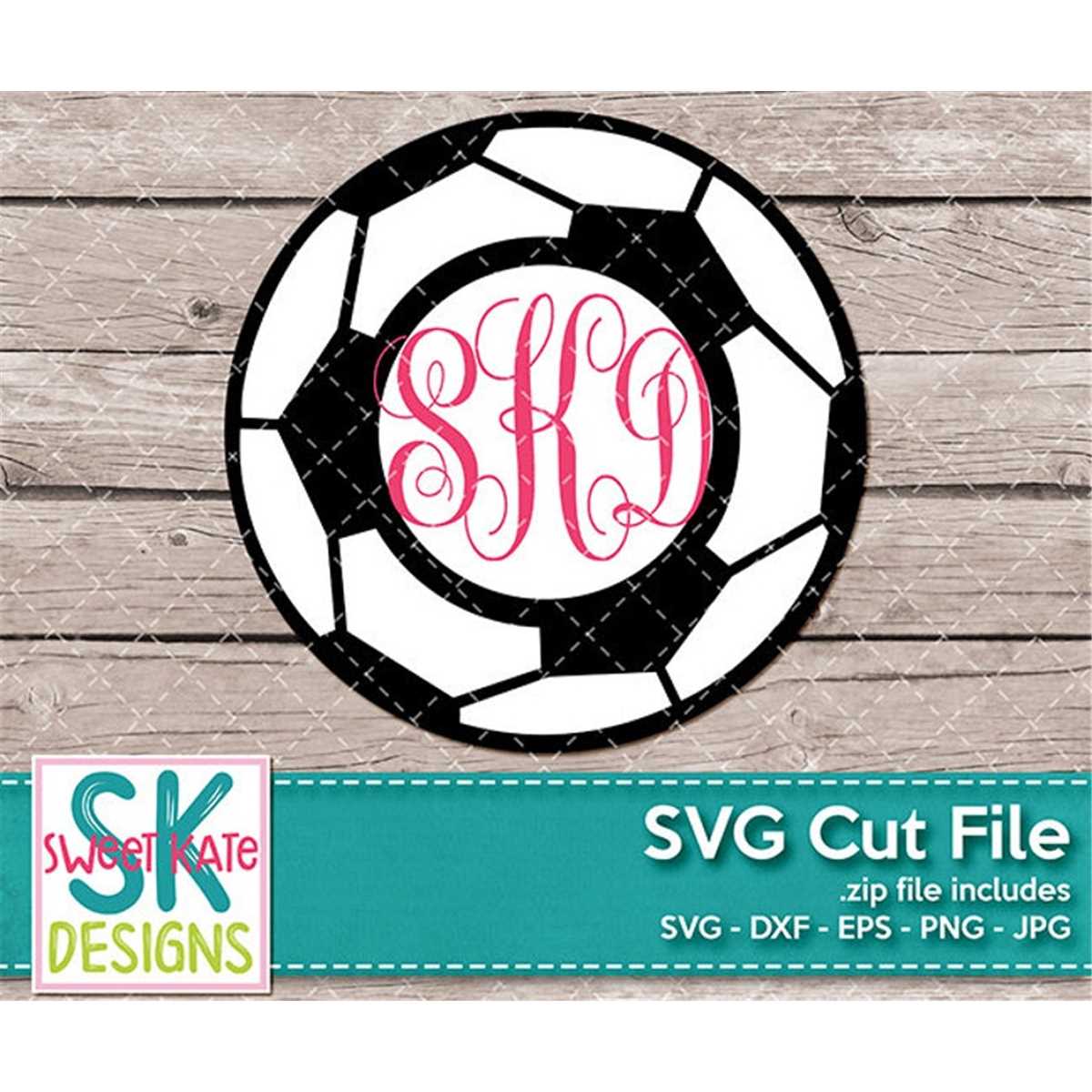 Soccer Ball Round Monogram SVG dxf EPS png JPG htv Heat Tran | Inspire ...