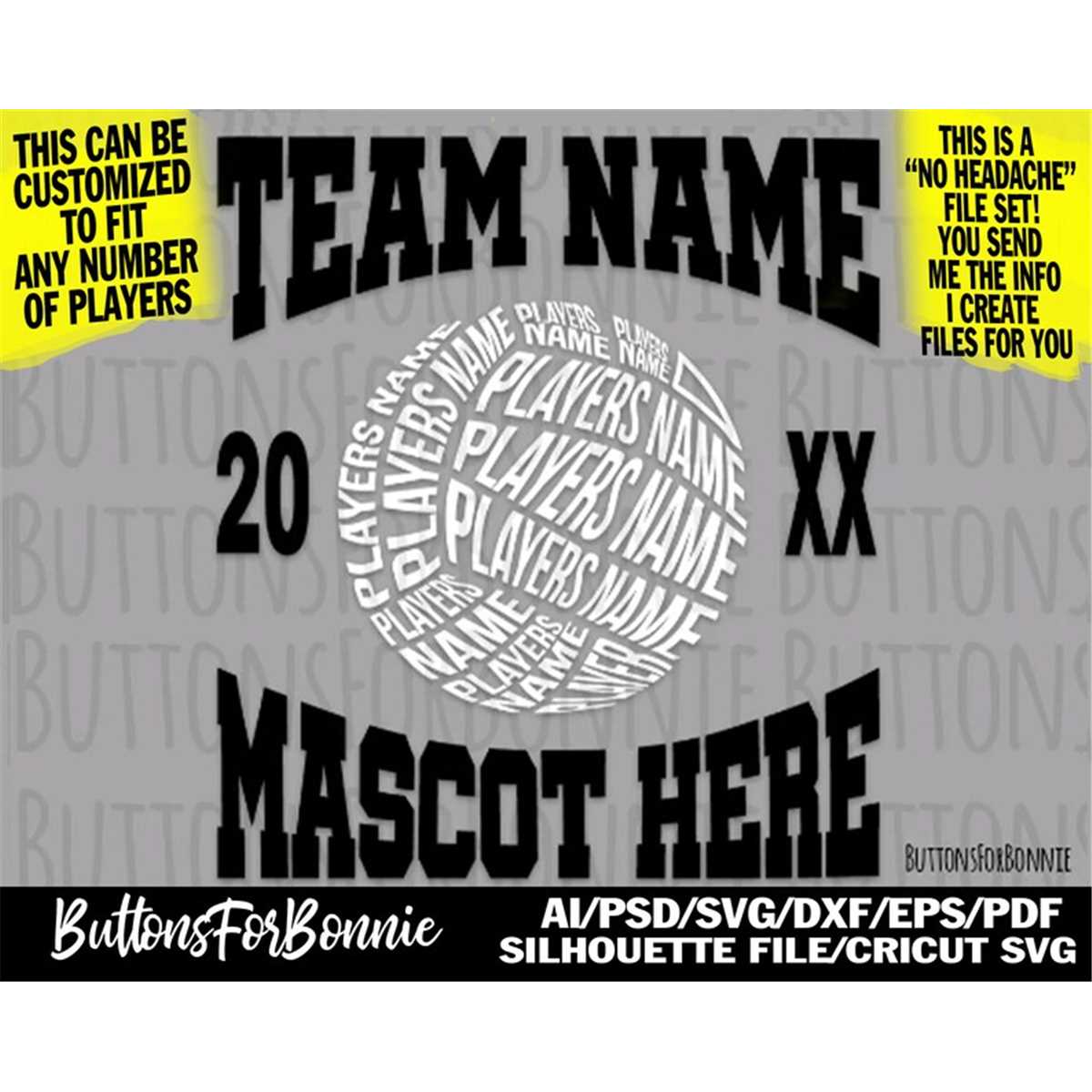 Volleyball team svg, lineup, roster, back of shirt svg, voll | Inspire ...