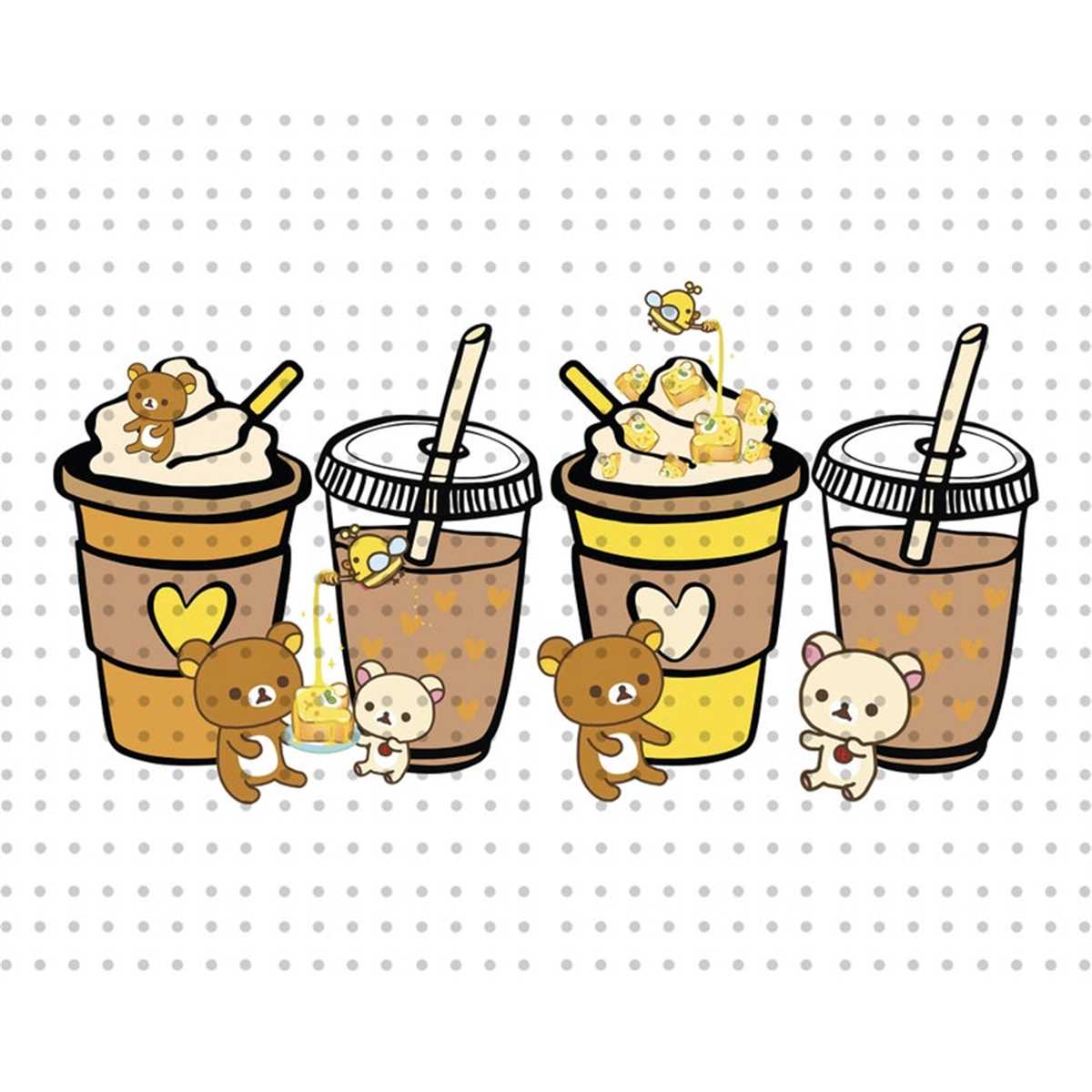 Cute Boba Cups Png, Kawaii Bear Png, Cute Bear Png, Vacay Mo - Inspire ...