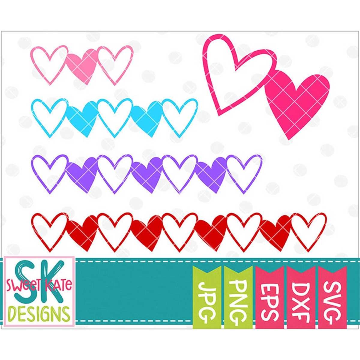 Heart Borders SVG dxf EPS png JPG htv Heat Transfer Vinyl Cr | Inspire ...