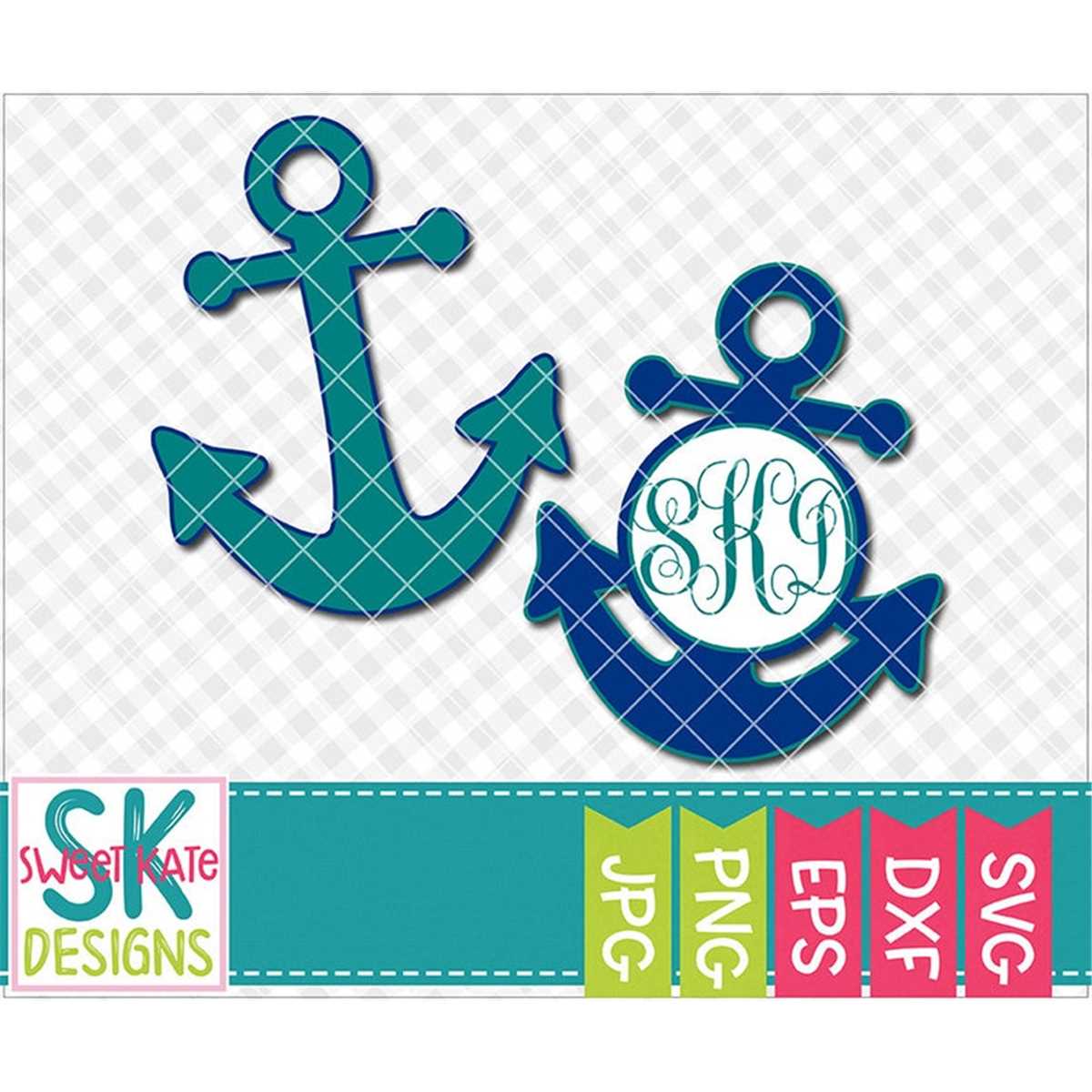 Anchor svg, Monogram SVG, JPG, PNG, Scrapbook Die Cut, Heat | Inspire ...