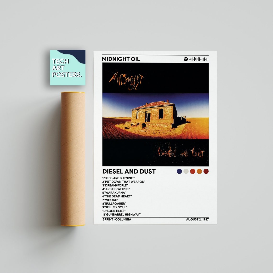 Midnight Oil - Diesel and Dust Album Cover Poster, Music Pos | Inspire ...