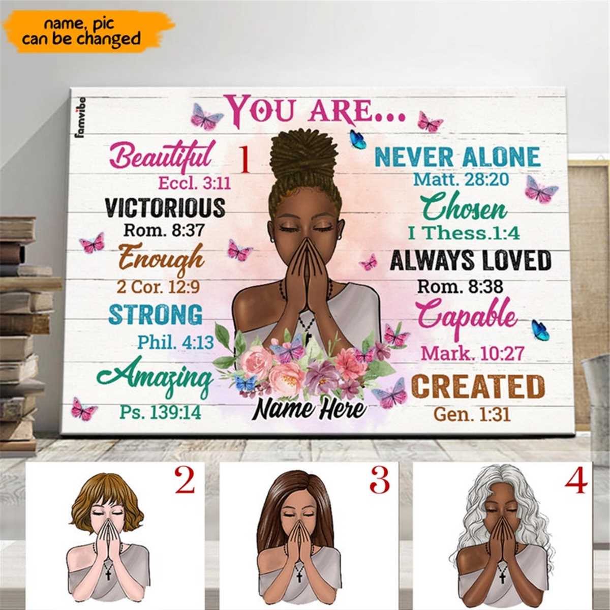 Personalized You Are Poster, Custom Black Girl Afro Girl Wal - Inspire Uplift