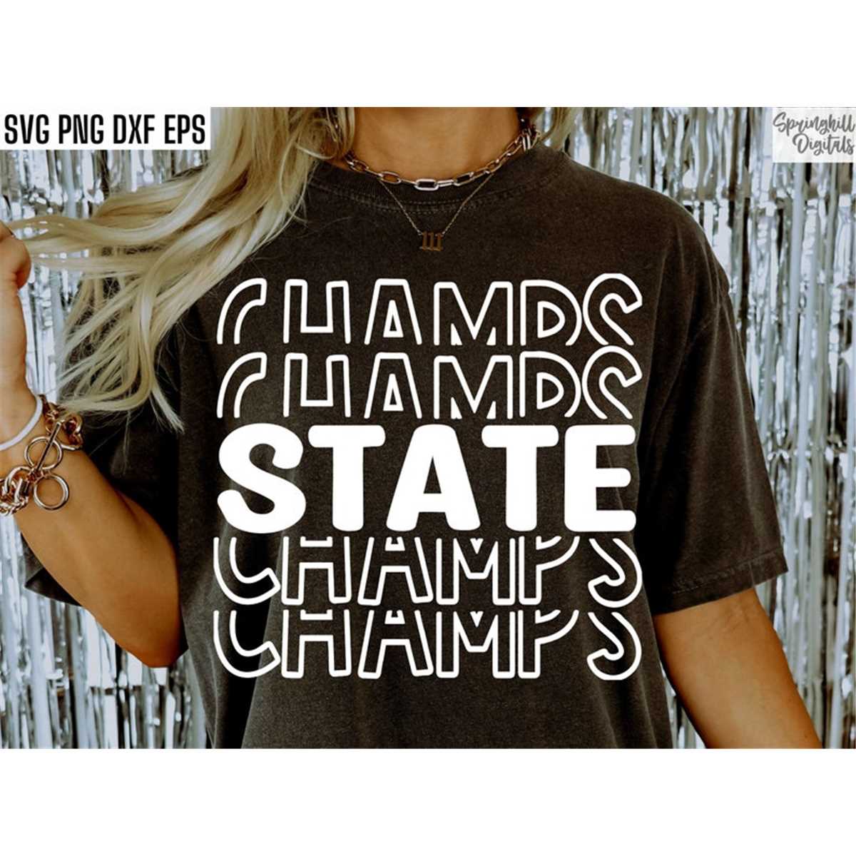 State Champs Svg | Cheer Shirt Pngs | Cheerleader Cut Files | Inspire ...