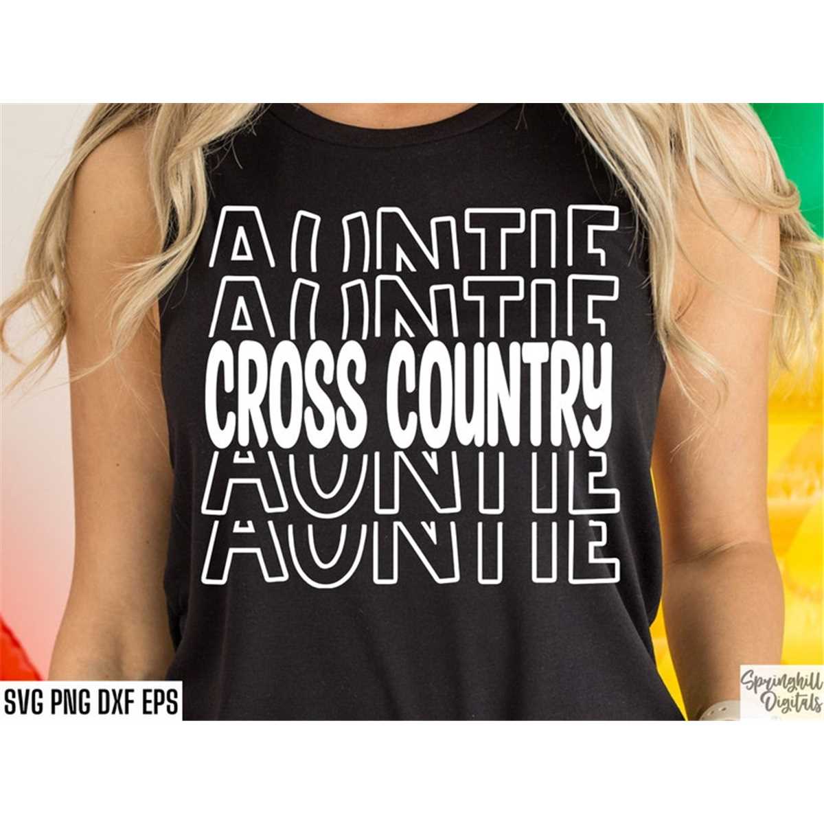 Cross Country Auntie Svg | Track Aunt Svgs | Sports Season C | Inspire Uplift