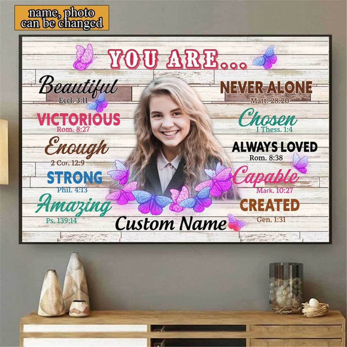 You Are Beautiful Black Girl Personalized Poster, Custom Por | Inspire ...
