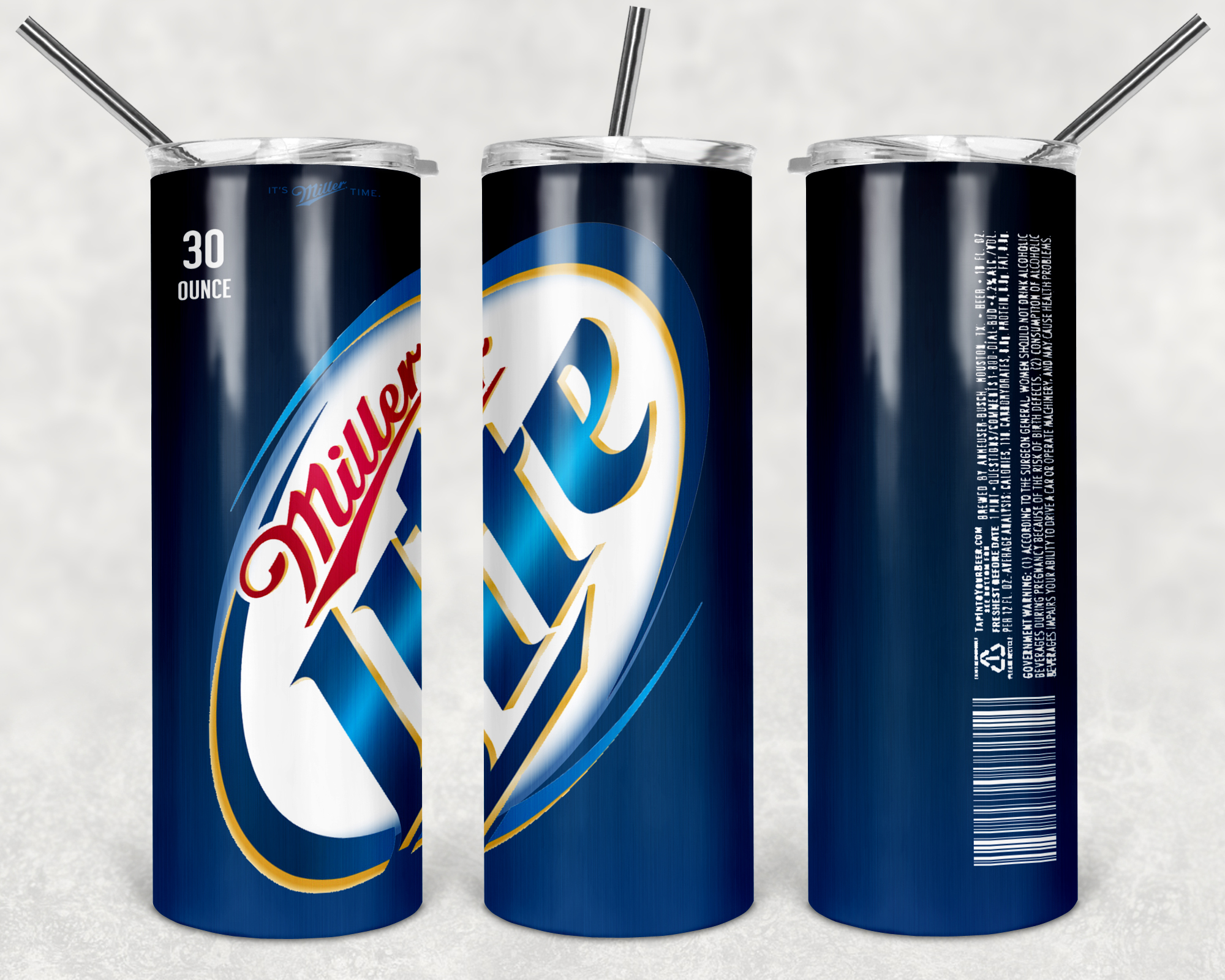 Miller Lite Blue Tumbler Wrap Design - PNG Sublimation Print | Inspire ...