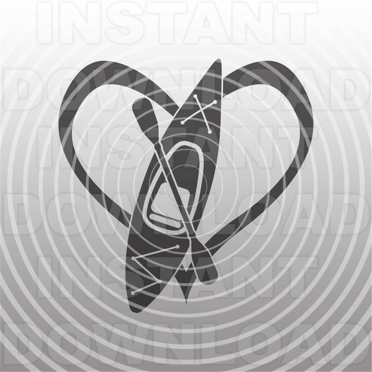 Kayak with Heart SVG File,Kayaking SVG,Kayak Paddle SVG -Vec | Inspire ...