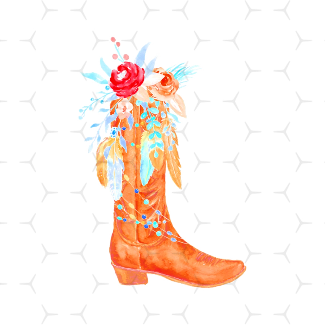 Cowgirl Boot Watercolor Floral Flowers Svg, Flower Svg, Cowg | Inspire ...
