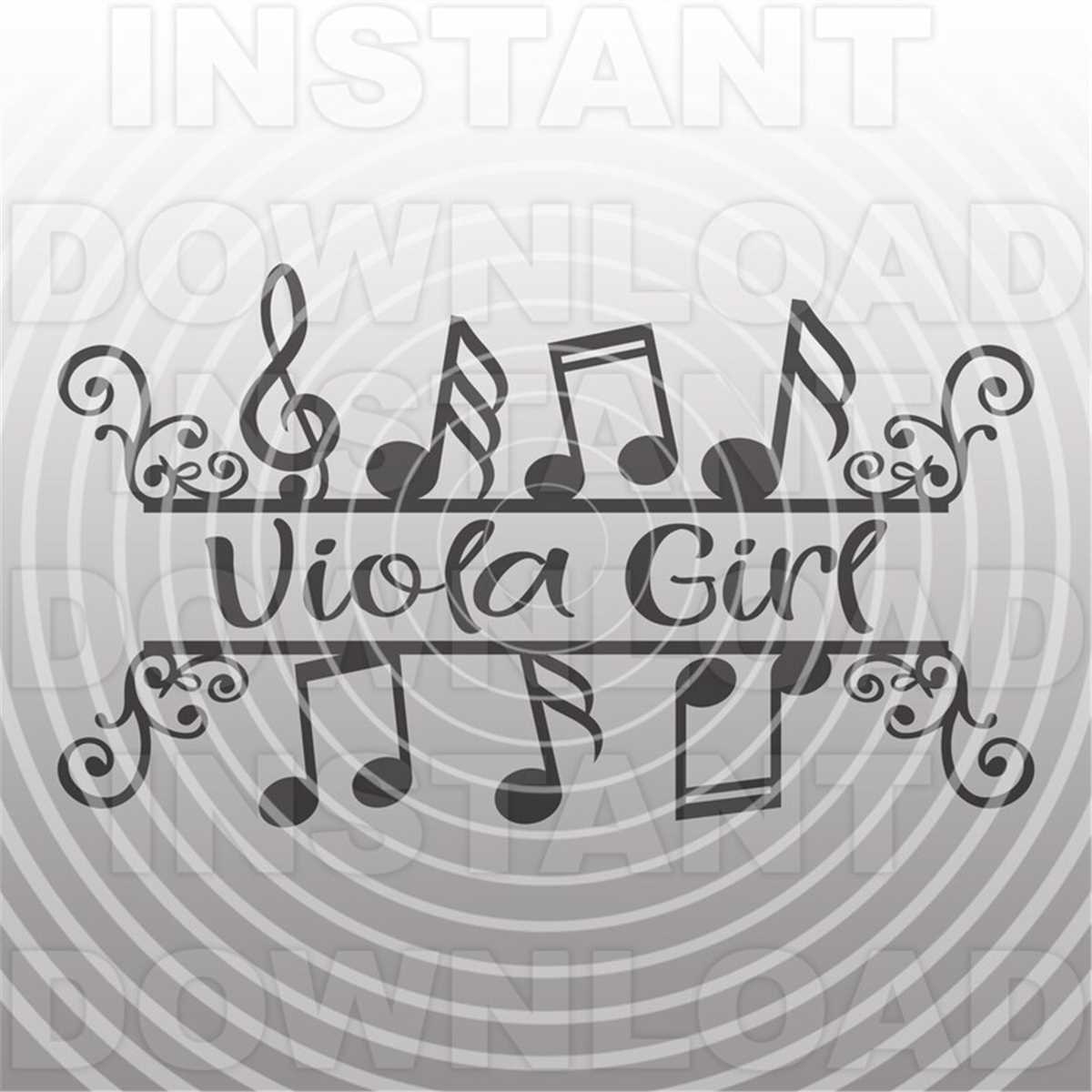 Viola Girl with Music Notes SVG File,Symphony Orchestra SVG- - Inspire ...