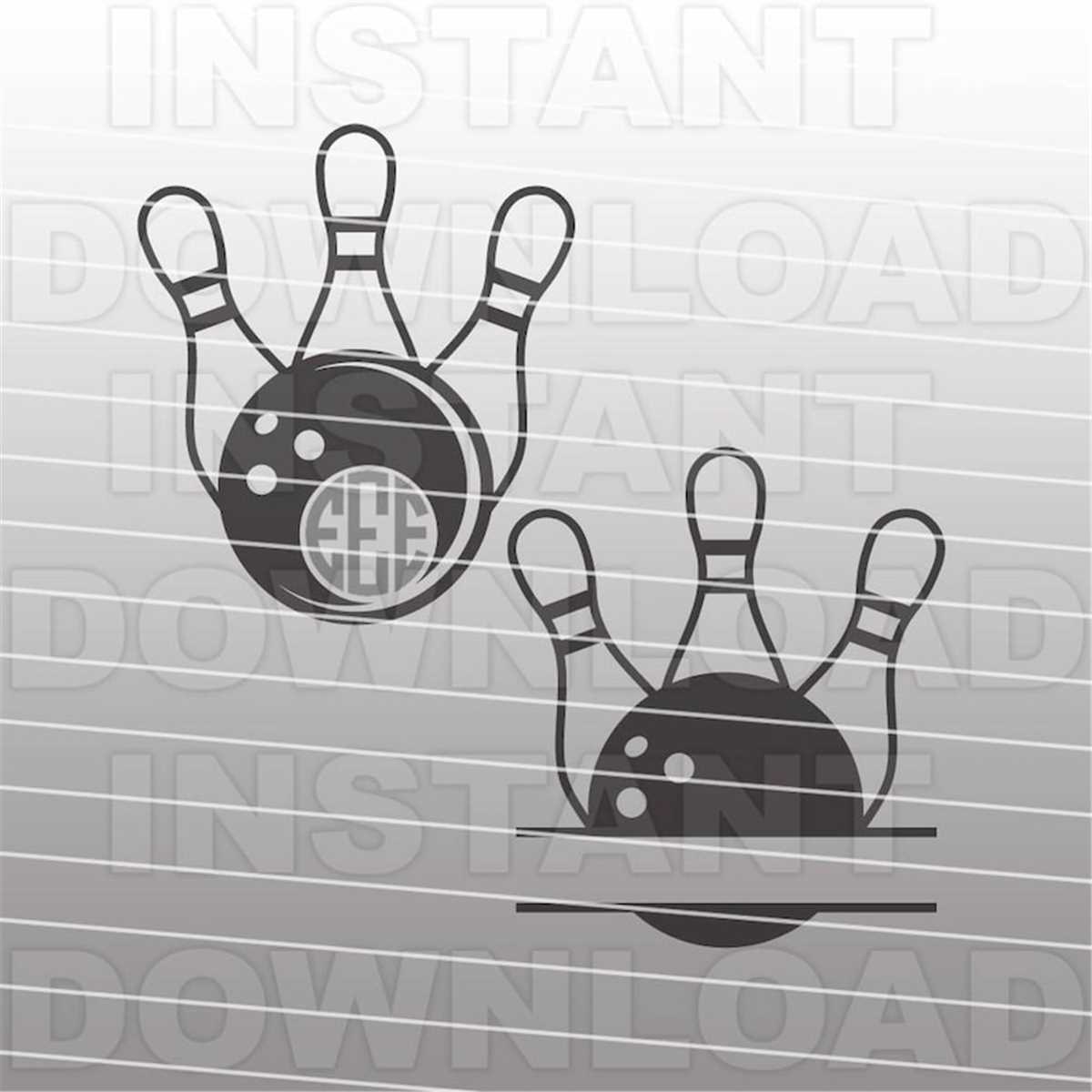 Bowling SVG File,Bowling Ball with Pins SVG File-Vector Clip | Inspire ...