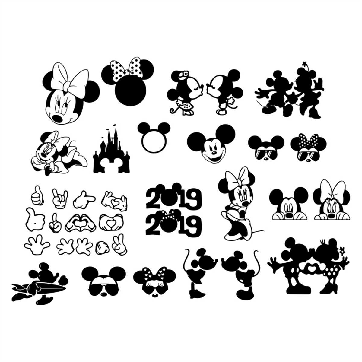 Mickey Mouse Silhouette Vector