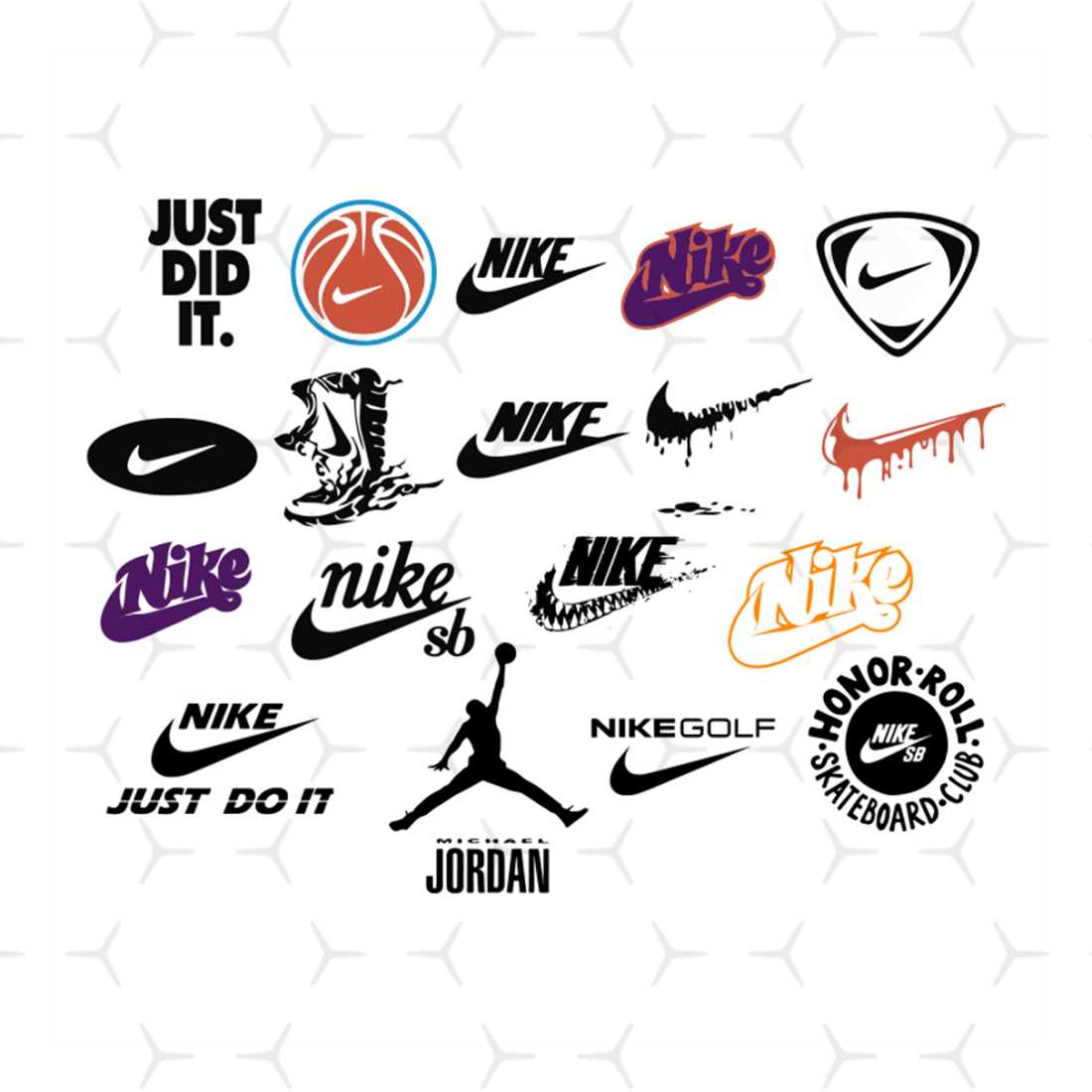 Nike Logo Bundle Svg, Brand Svg, Nike Swoosh Svg, Michael Jo | Inspire ...