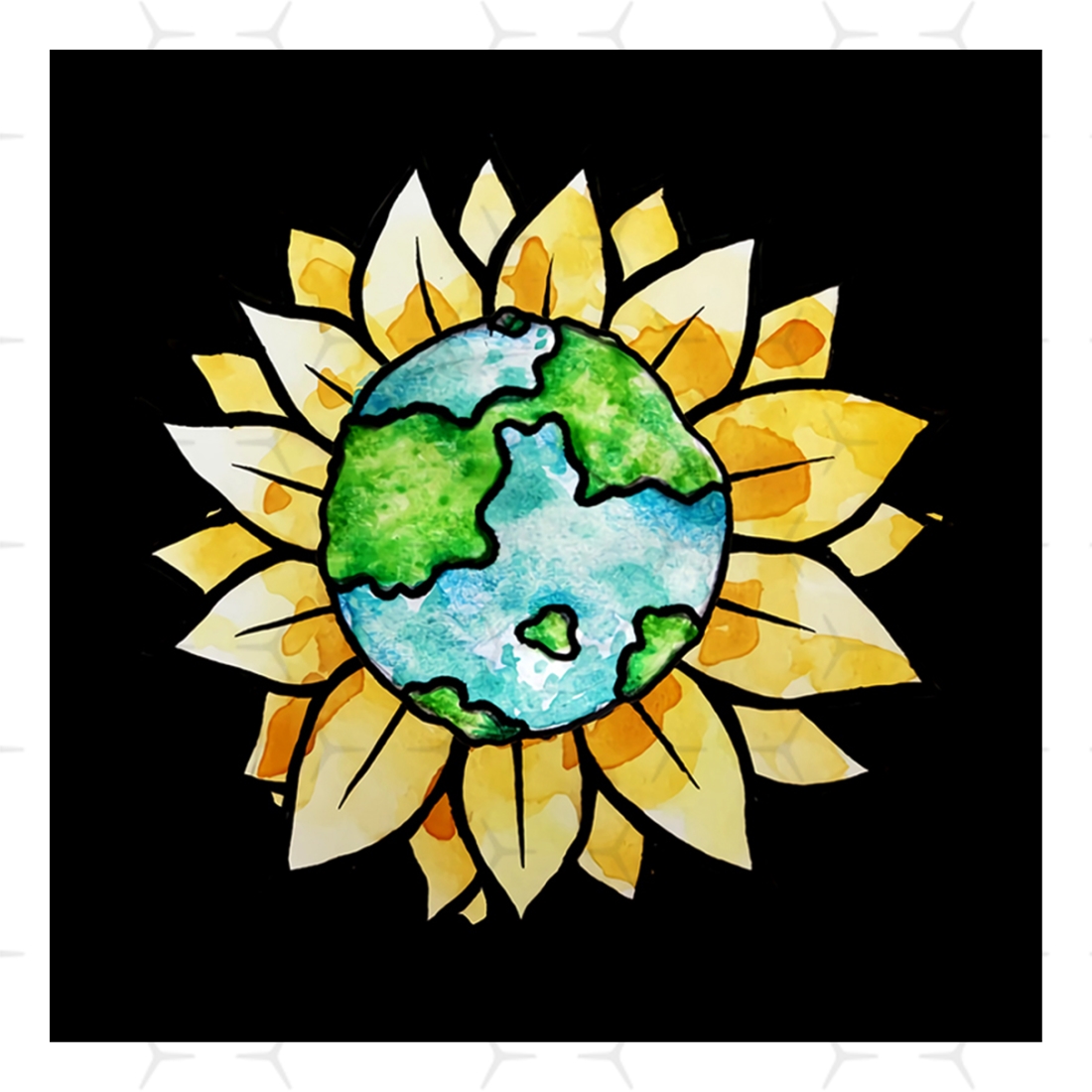 Sunflower Earth Day Svg, Flower Svg, Drawing Sunflower Svg, | Inspire ...