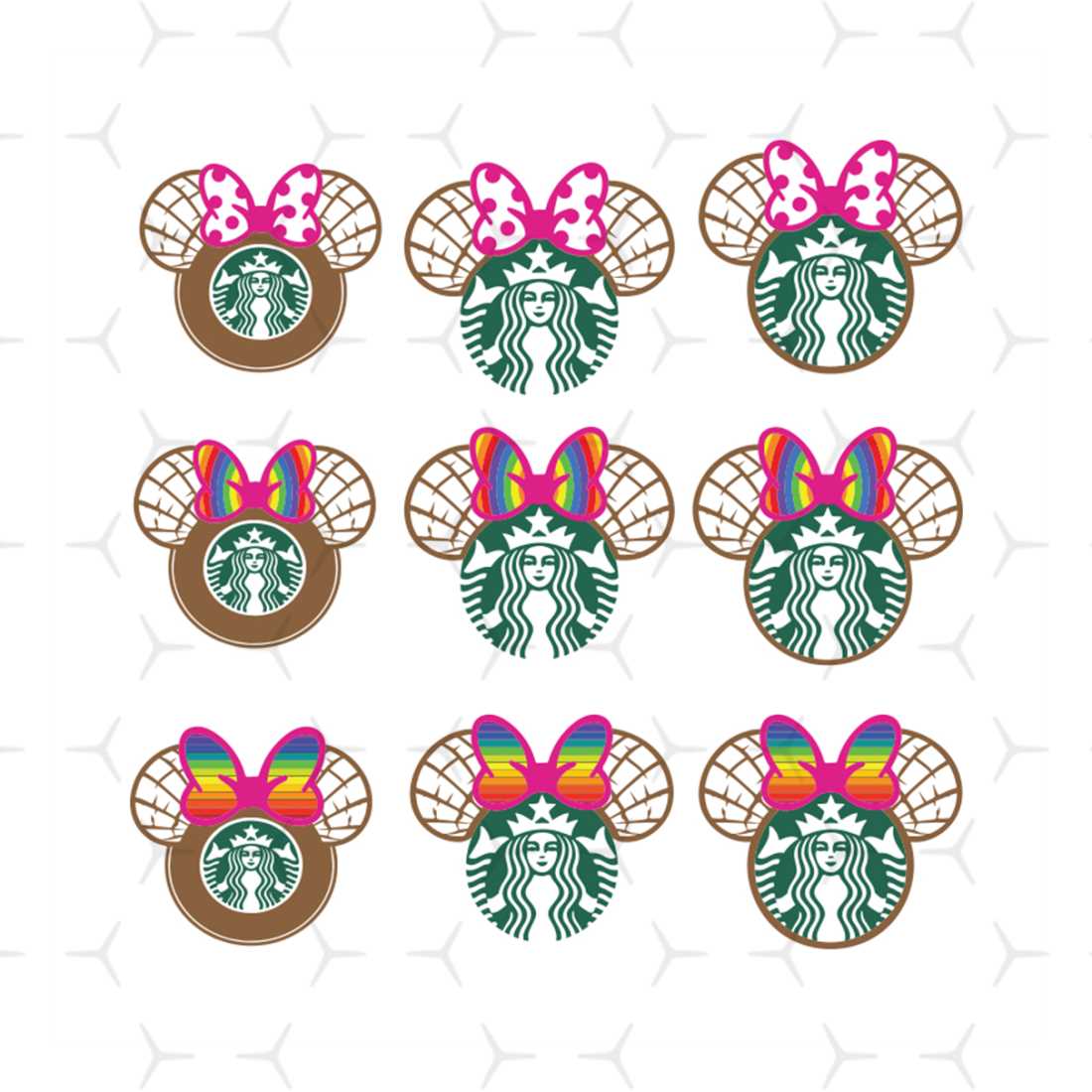Styles Mexican Concha Minnie Ears Starbucks Bundle Svg, Bran | Inspire Uplift